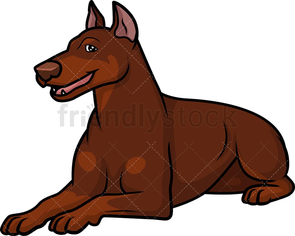 Running Doberman Cartoon Clipart Vector - FriendlyStock