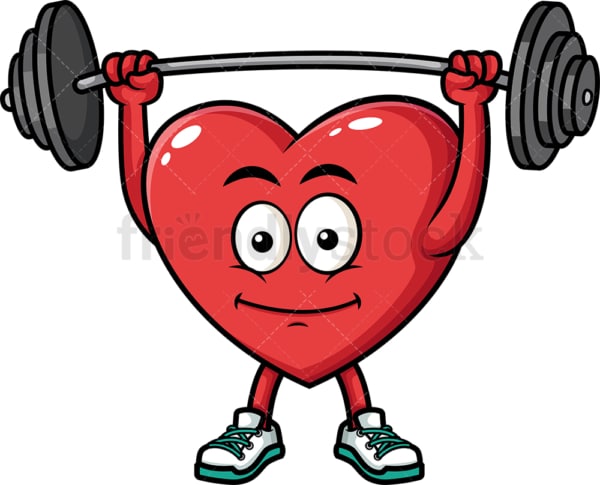 Heart Lifting Weights Cartoon Vector Clipart - FriendlyStock