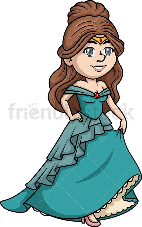 Young Princess Cartoon Clipart Vector - FriendlyStock