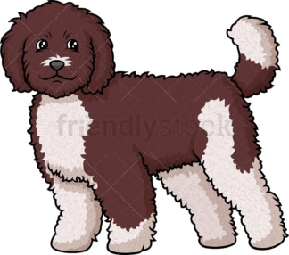 Cheerful Labradoodle Cartoon Clipart Vector - FriendlyStock