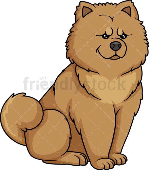 Black Chow Chow Lying Down Cartoon Clipart Vector - FriendlyStock