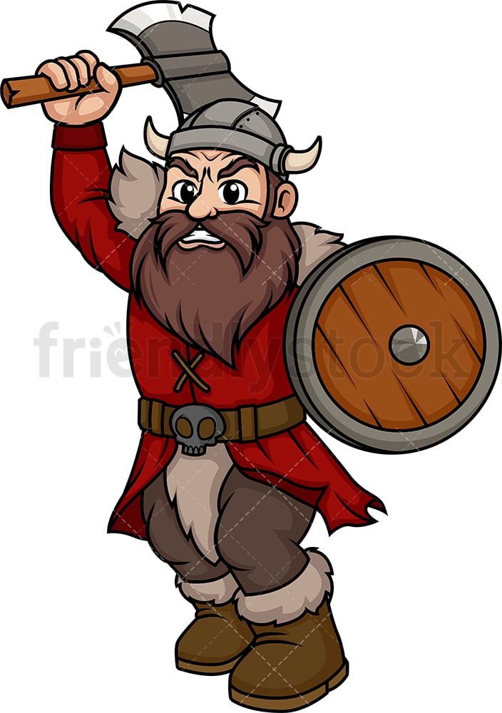 Little Boy Viking Cartoon Vector Clipart - FriendlyStock