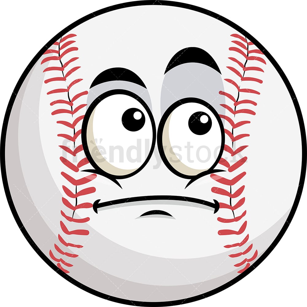 Winking Tongue Out Baseball Emoji Cartoon Vector Clipart - FriendlyStock