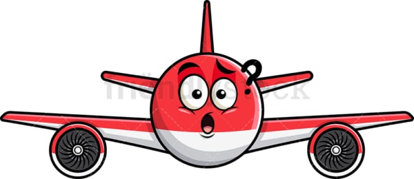 Confused Airplane Emoji Cartoon Vector Clipart - FriendlyStock