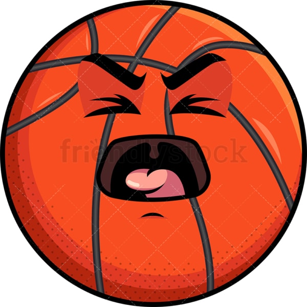 Disgusted Basketball Emoji Cartoon Clipart Vector - FriendlyStock