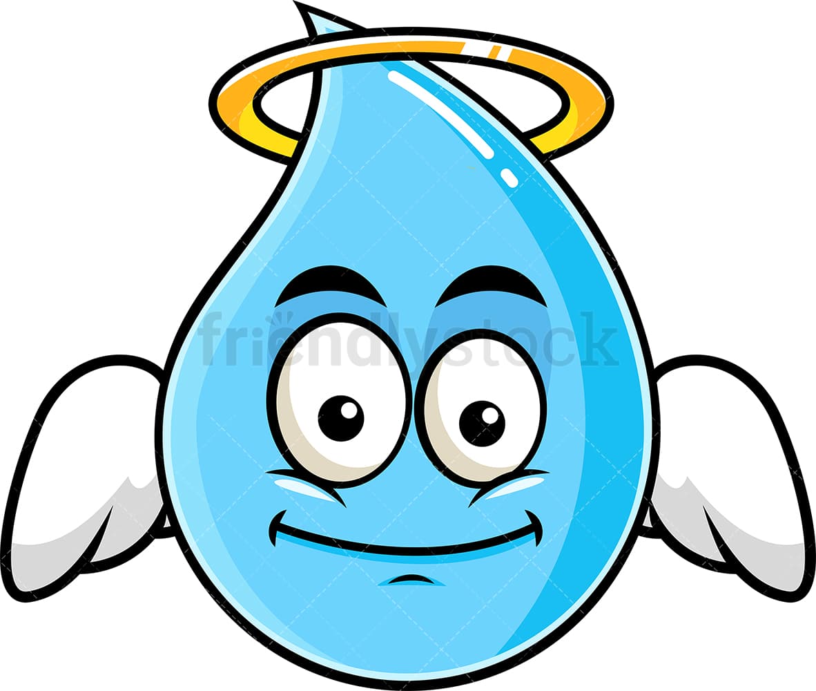 Nervous Raindrop Emoji Cartoon Clipart Vector - FriendlyStock