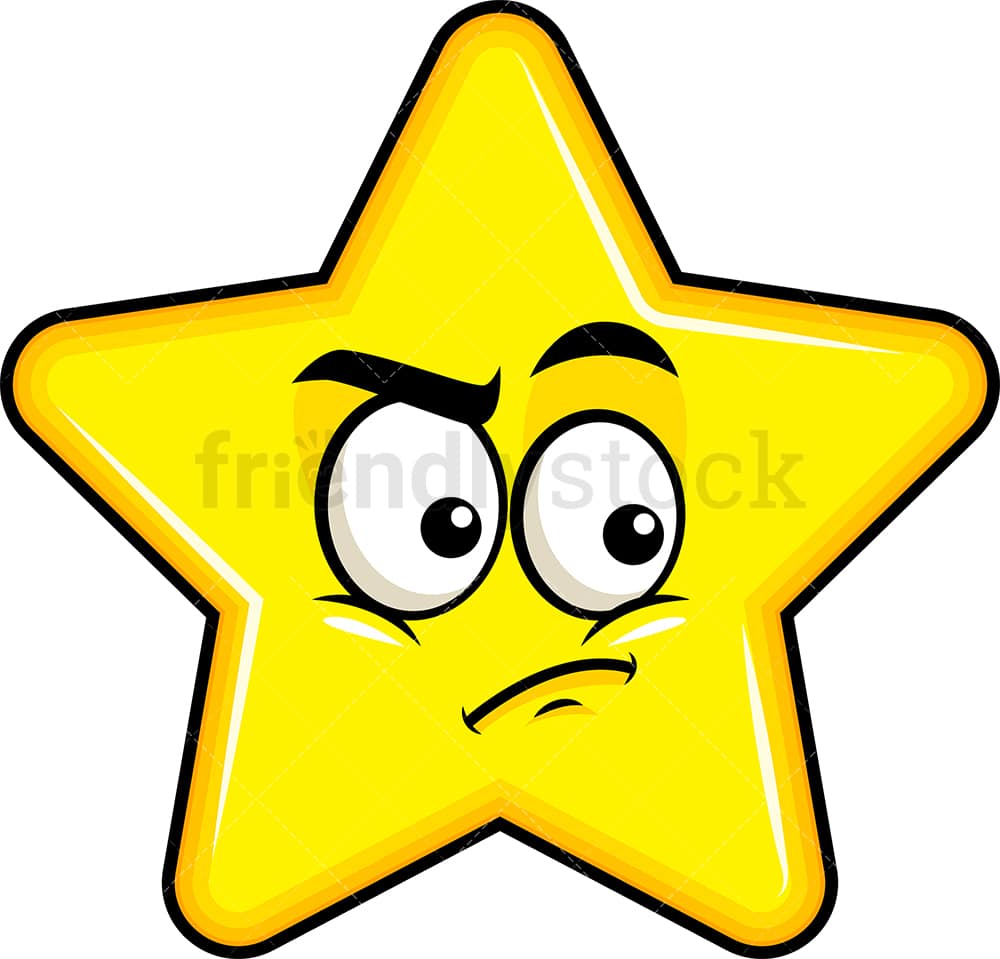 Depressed Star Emoji Cartoon Clipart Vector - FriendlyStock