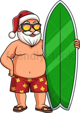 Summer Santa Claus On Inflatable Float Cartoon Clipart Vector ...
