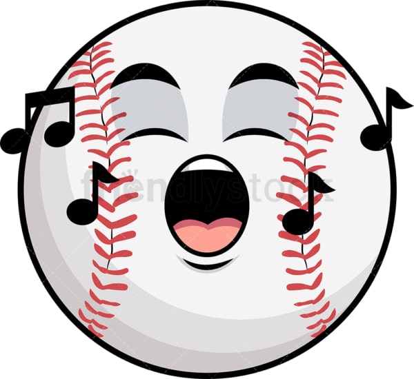 Nervous Baseball Emoji Cartoon Vector Clipart - FriendlyStock
