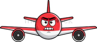 Angry Airplane Emoji Cartoon Vector Clipart - FriendlyStock