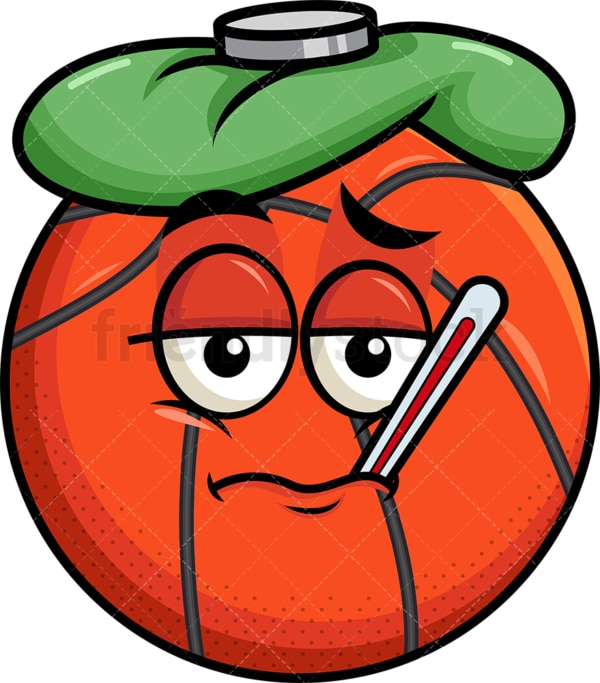 Deflated Basketball Emoji Cartoon Clipart Vector - FriendlyStock