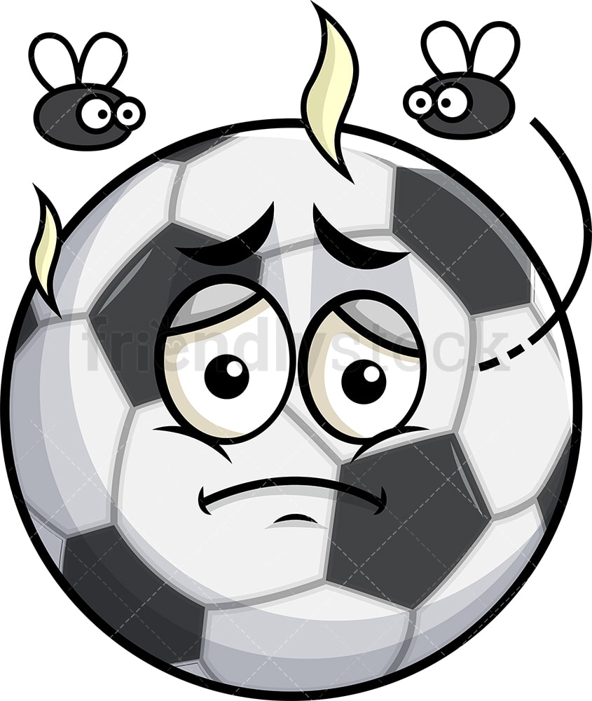 Deflated Soccer Ball Emoji Cartoon Clipart Vector - FriendlyStock