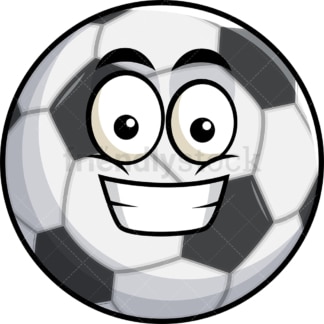 Grinning Soccer Ball Emoji Cartoon Clipart Vector - FriendlyStock