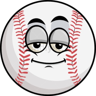 Sleepy Baseball Emoji Cartoon Vector Clipart - FriendlyStock