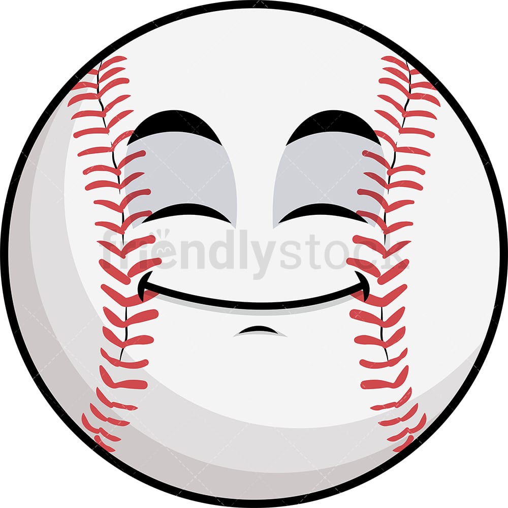 Goofy Crazy Eyes Baseball Emoji Cartoon Vector Clipart - FriendlyStock