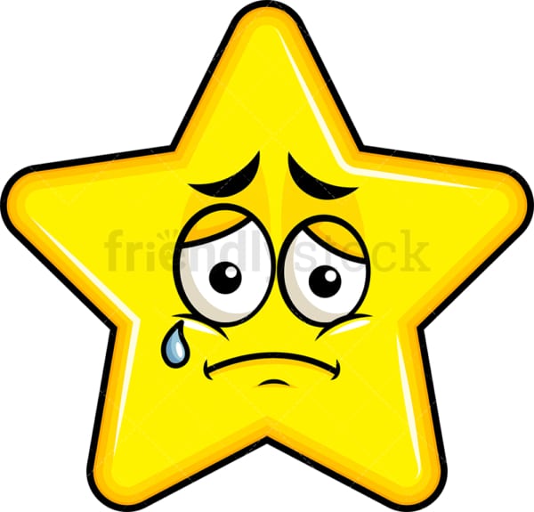 Crying Out Loud Star Emoji Cartoon Clipart Vector - FriendlyStock