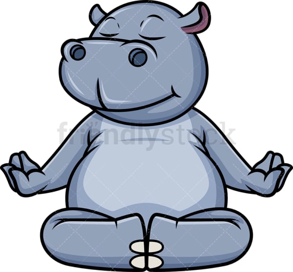 Animals Meditating Cartoon Vector Clipart - FriendlyStock