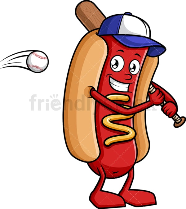 Hot Dog Cooking On The Grill Cartoon Clipart Vector - FriendlyStock