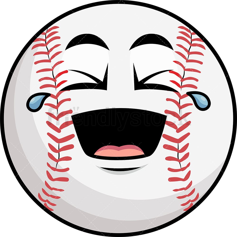 Crying Out Loud Baseball Emoji Cartoon Vector Clipart - FriendlyStock