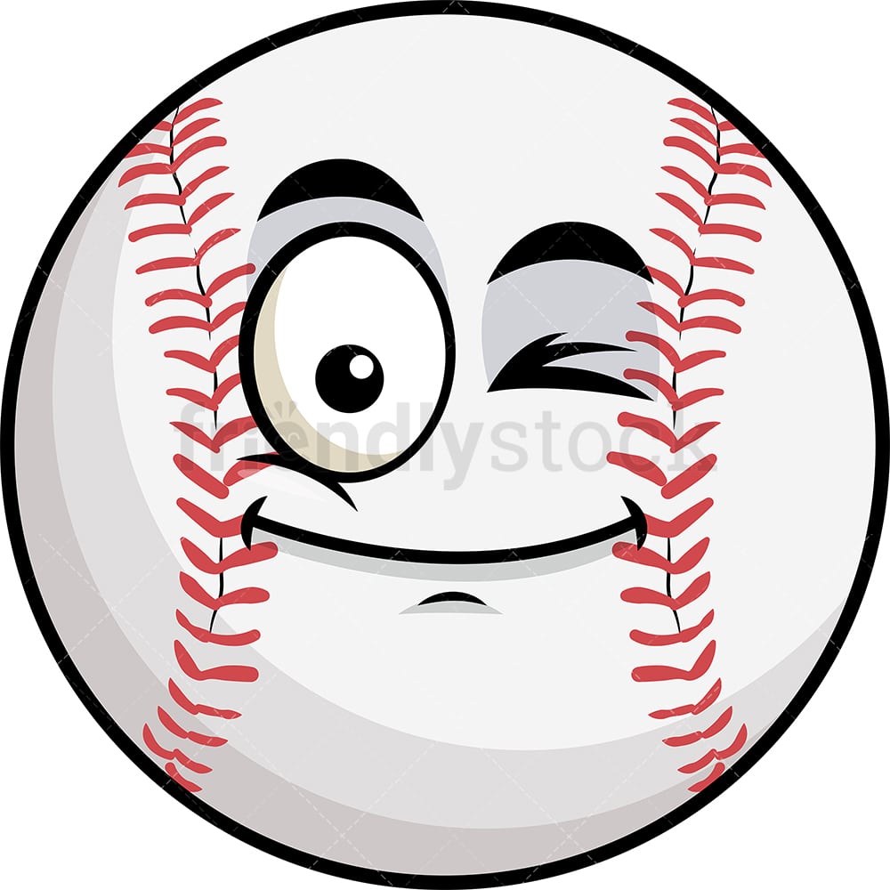 Crying Out Loud Baseball Emoji Cartoon Vector Clipart - FriendlyStock