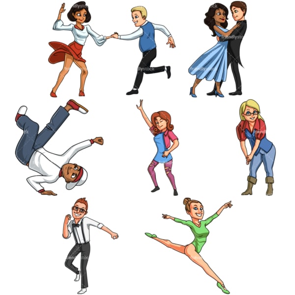 Couple Dancing Latin Cartoon Clipart Vector - FriendlyStock