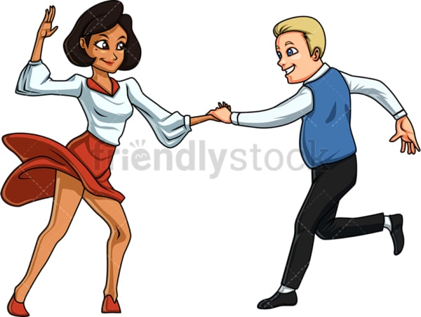 Couple Dancing Latin Cartoon Clipart Vector - FriendlyStock
