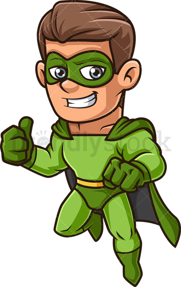 Male Superhero Stop Gesture Cartoon Clipart Vector - FriendlyStock