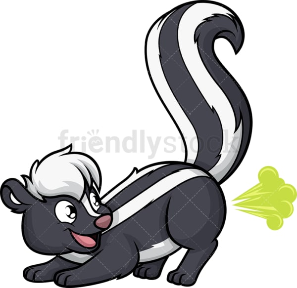 Skunk Spraying Cartoon Clipart Vector - FriendlyStock