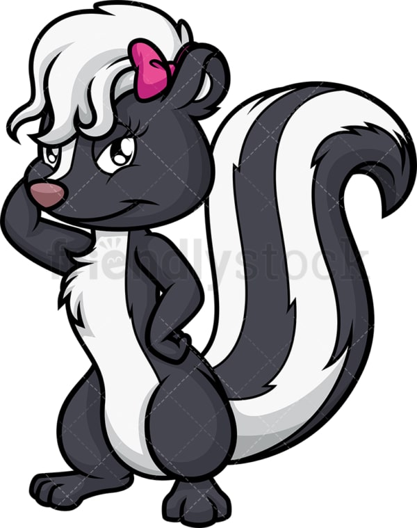 Female Skunk Cartoon Clipart Vector - FriendlyStock