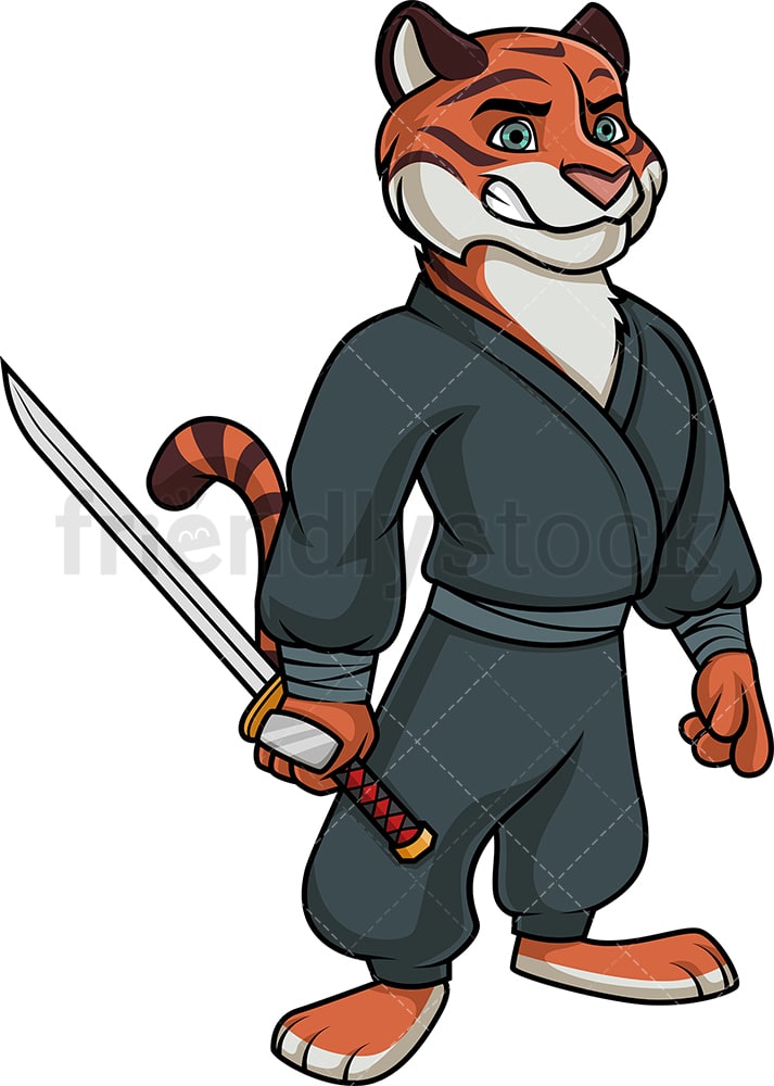 Ninja Bunny Cartoon Clipart Vector - FriendlyStock