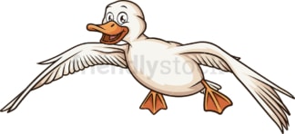 Flying Duck Cartoon Clipart Vector - FriendlyStock
