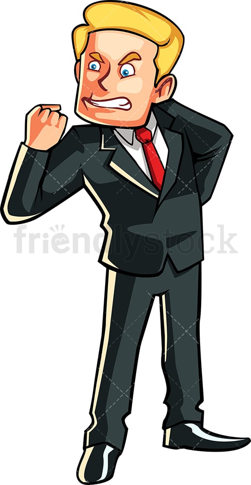 Very Angry Business Man Cartoon Vector Clipart - FriendlyStock
