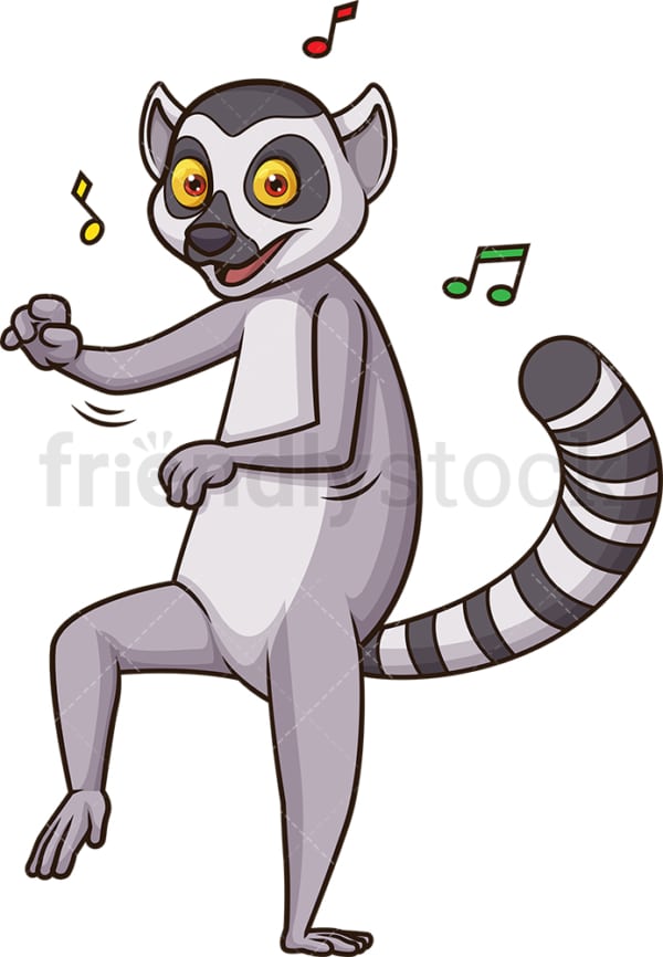 Ring Tailed Lemur Cartoon Clipart Vector - FriendlyStock