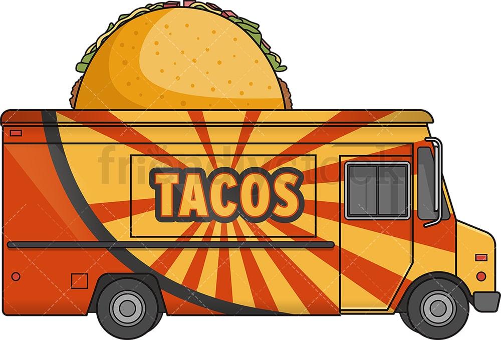 White Food Track Side View Cartoon Vector Clipart - FriendlyStock