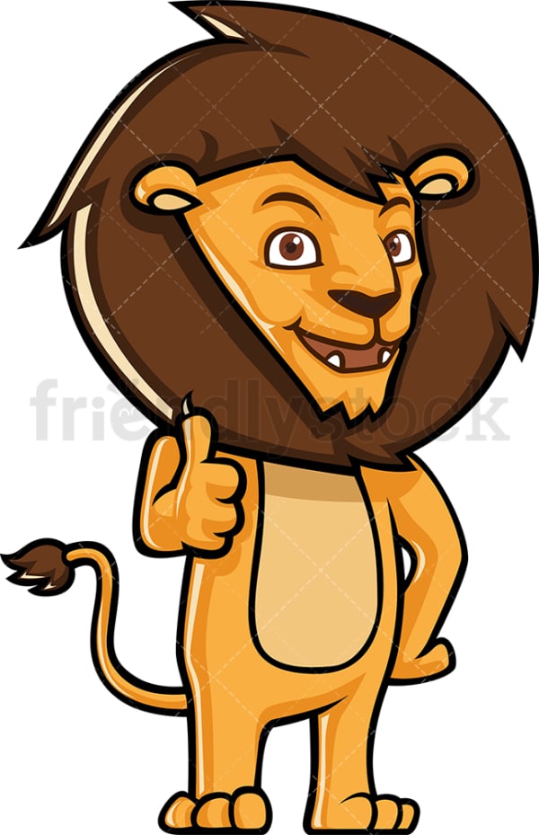 Cute Lion Pointing And Laughing Cartoon Clipart Vector - FriendlyStock