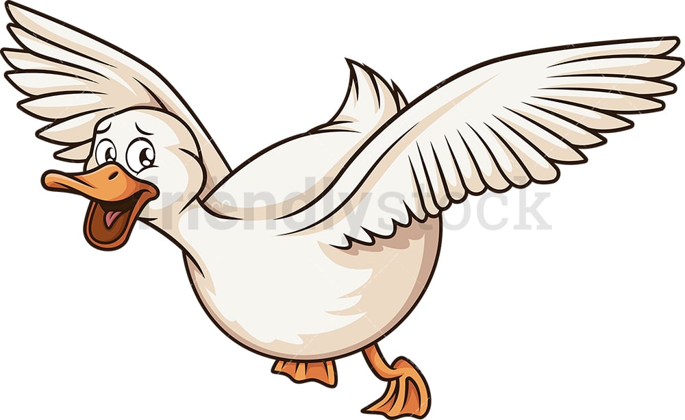 Happy Duck Cartoon Clipart Vector - FriendlyStock