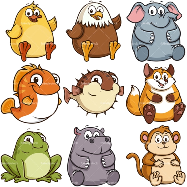 Fat Fish Cartoon Clipart Vector - FriendlyStock