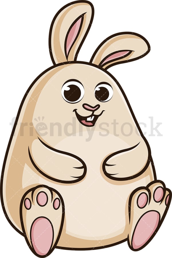 Fat Bunny Cartoon Clipart Vector - FriendlyStock