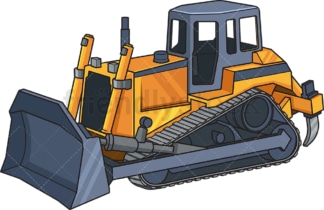Realistic Bulldozer Cartoon Vector Clipart - FriendlyStock