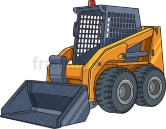Realistic Skid Steer Loader Cartoon Vector Clipart - FriendlyStock