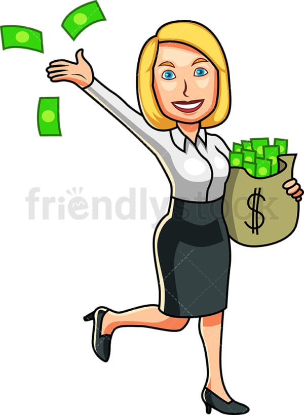 9 Money Cartoon Images Of A Wealthy Woman - FriendlyStock