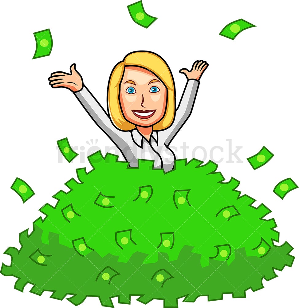 9 Money Cartoon Images Of A Wealthy Woman - FriendlyStock