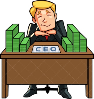 Successful CEO At Work Cartoon Vector Clipart - FriendlyStock