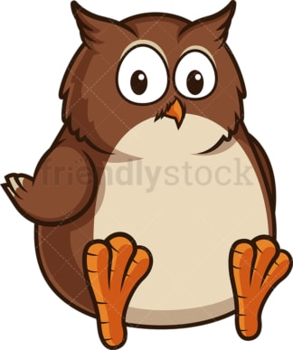 Fat Owl Cartoon Clipart Vector - FriendlyStock