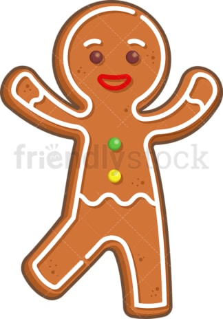 Happy Gingerbread Man Cartoon Clipart Vector - FriendlyStock