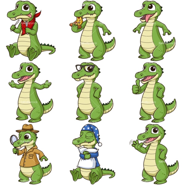 Hungry Alligator Cartoon Clipart Vector - FriendlyStock