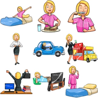 Woman Leaving The Office Cartoon Vector Clipart - FriendlyStock