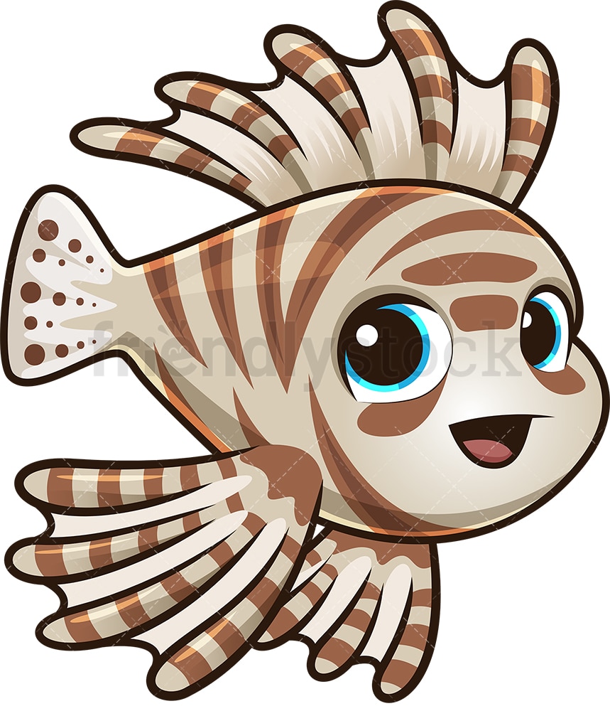 Cute Brown Fish Cartoon Clipart Vector - FriendlyStock