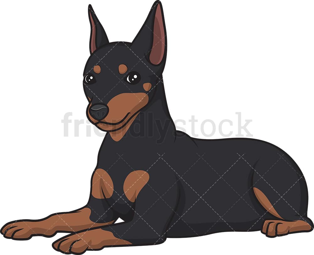 Cartoon Mini Pinscher Dogs Clipart Vector Collection - FriendlyStock