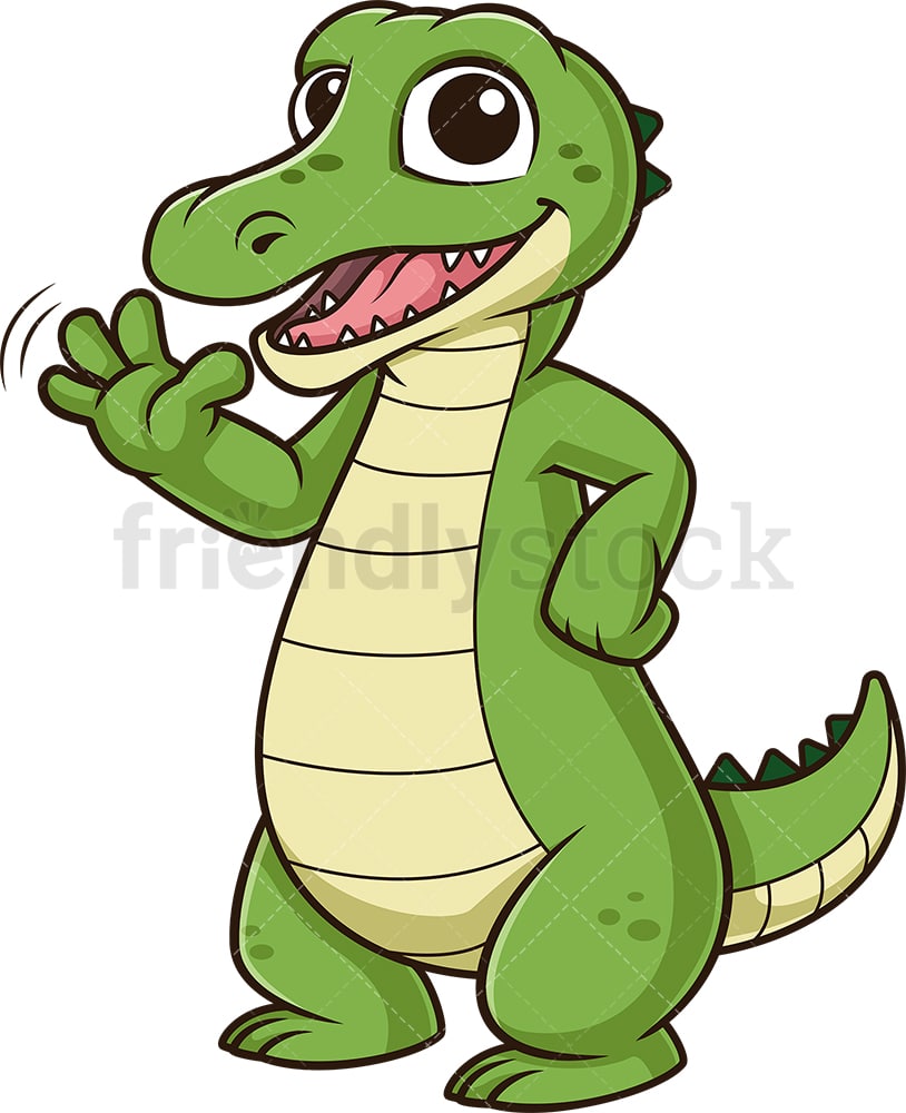 Hungry Alligator Cartoon Clipart Vector - FriendlyStock